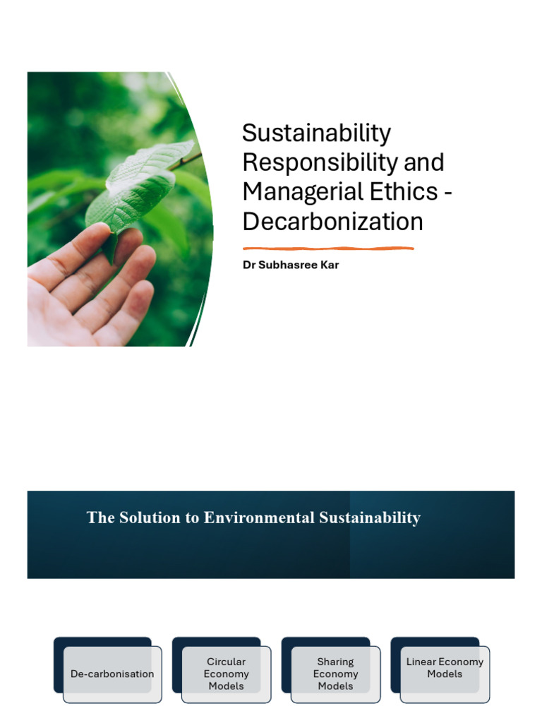 SRME- Decarbonisation & Circular Economy | PDF | Climate Change ...