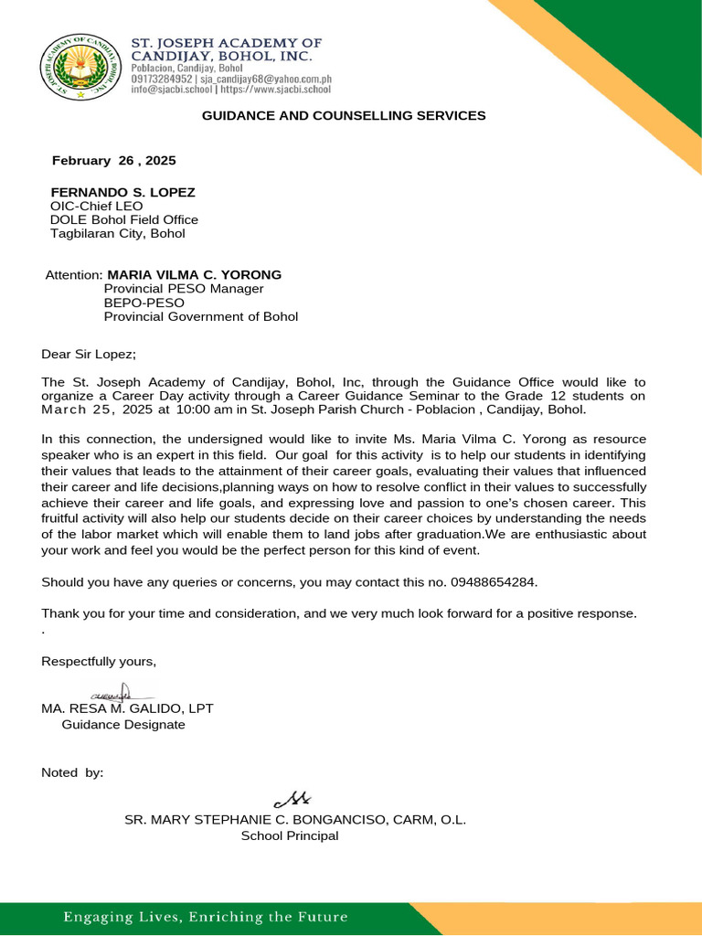 DOLE Invitation Letter | PDF