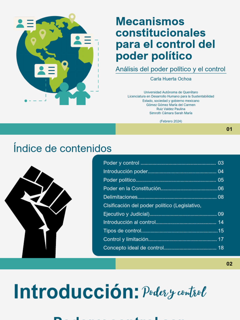 Presentación, Mecanismos Constitucionales para El Control Del Poder ...