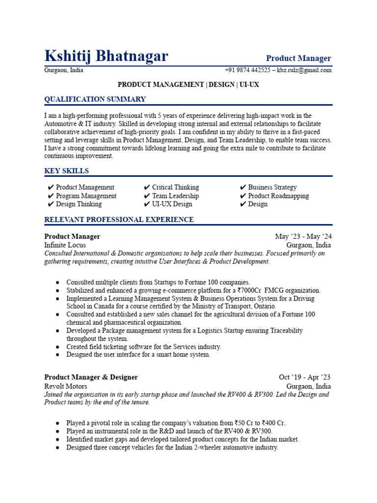 Kshitj Bhatnagar - Resume '24 | PDF