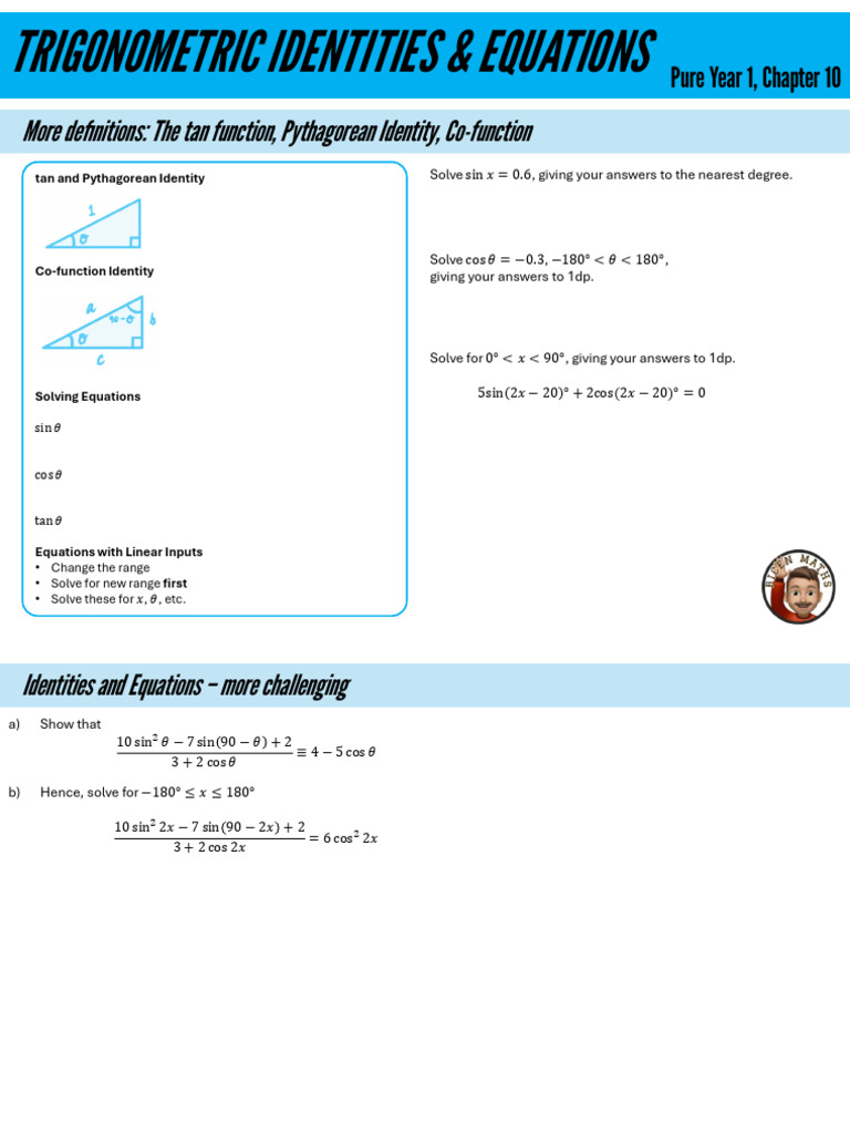 Trigonometric Identities & Equations Guide | PDF