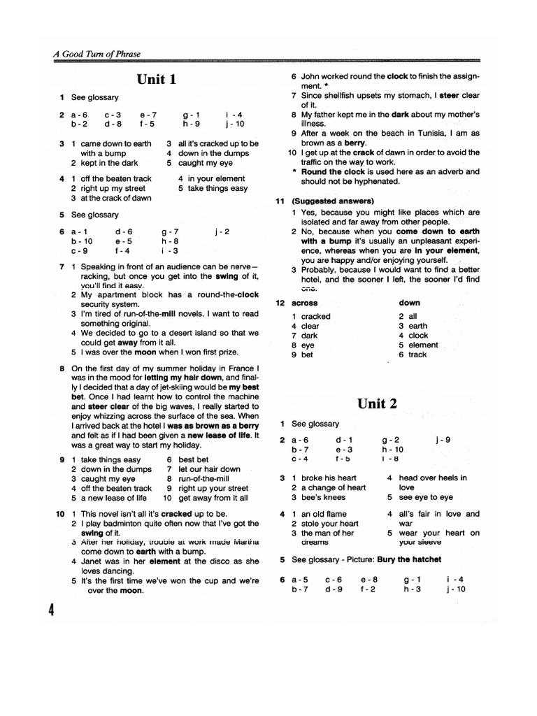 Advanced Idiom Key | PDF