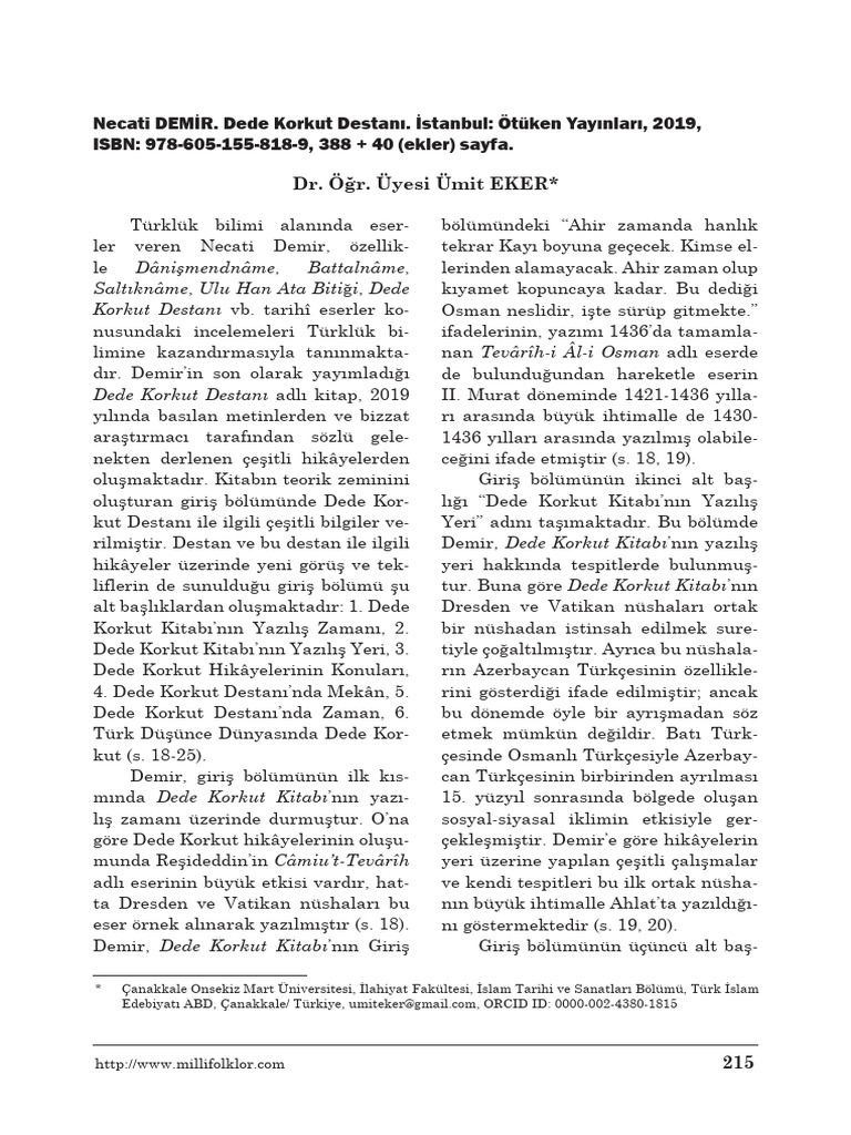 Dede Korkut Destan - (#606065) - 818588 | PDF