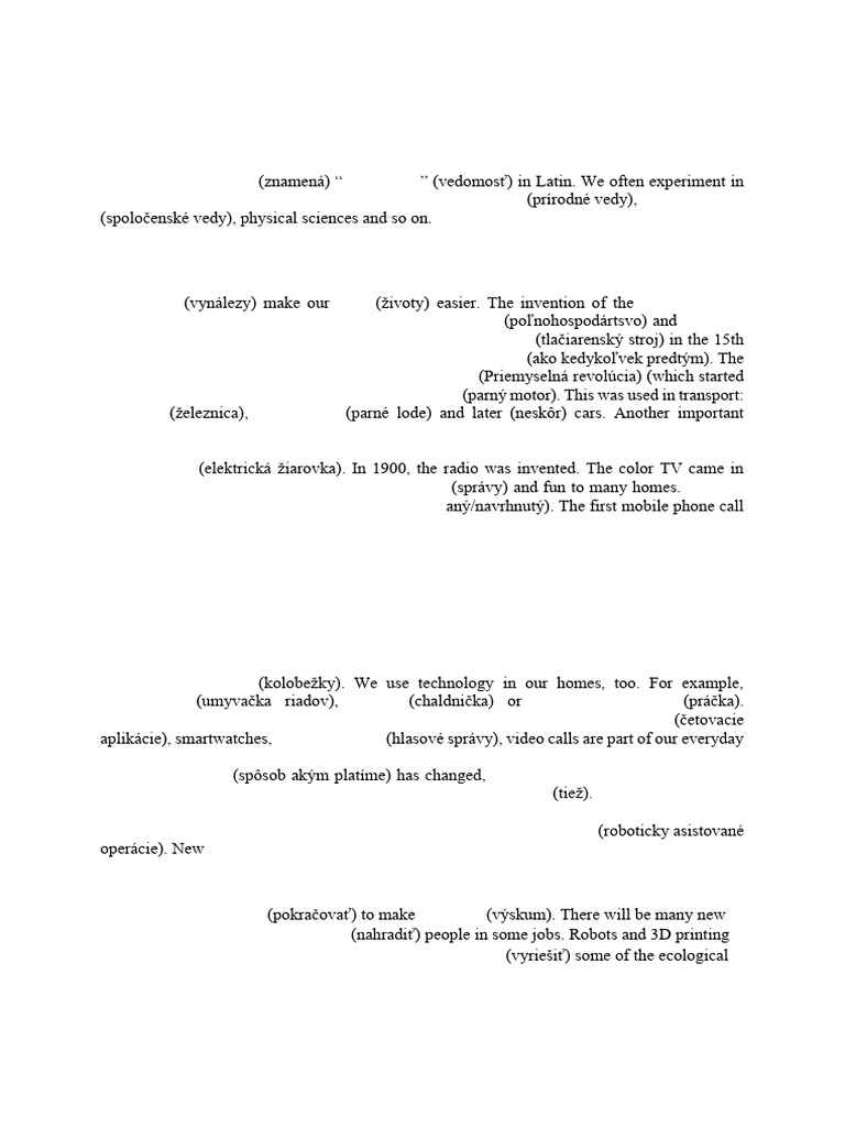 UNIT 22 SCIENCE AND TECHNOLOGY.docx_ | PDF | Telephone | Science