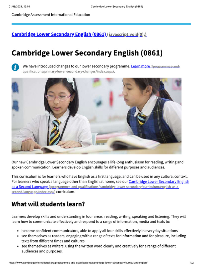 Lower Secondary English | PDF