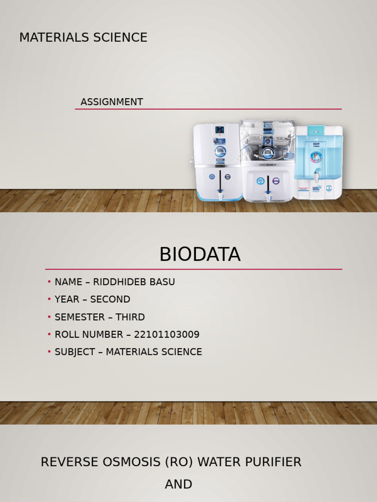 Materials Science Riddhideb Basu 22101103009 | PDF | Water Purification ...