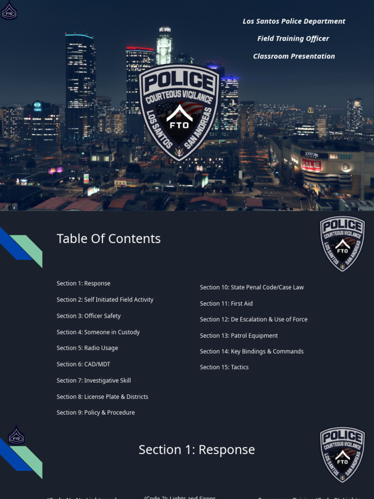 LSPD Field Training Officer Guide | PDF | Crimes | Crime & Violence