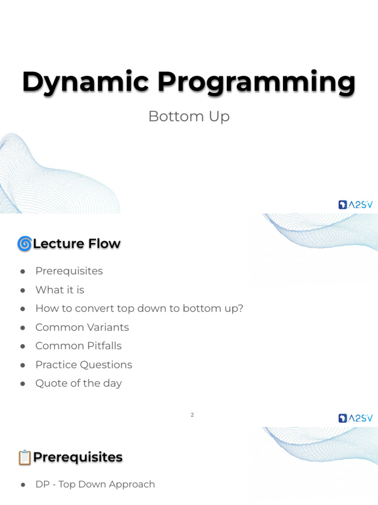 A2SV - G5 - DP (Bottom Up Approach) (No Code) | PDF | Computer ...