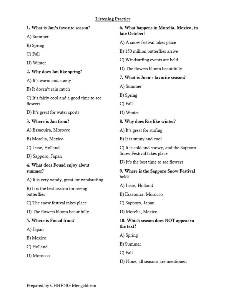 Listening Practice U3-Language in Context | PDF