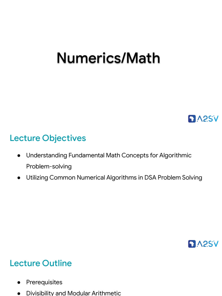 Numerics Lecture - G5 - No Code | PDF | Algorithms And Data Structures | Algorithms