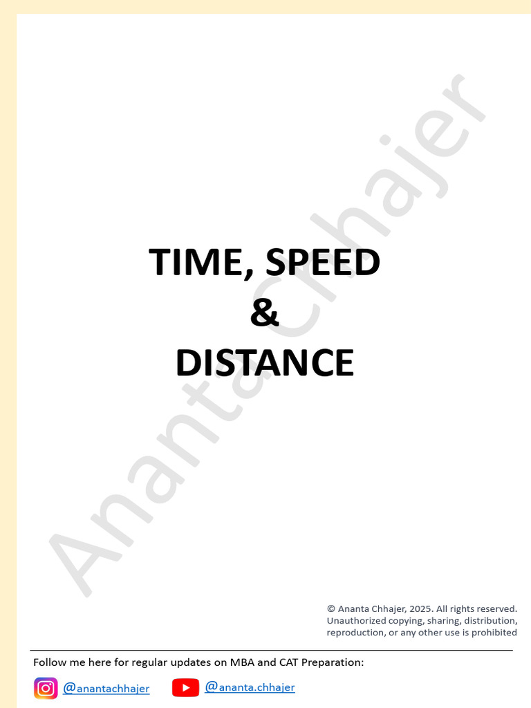 Time, Speed & Distance Formula & Concepts | PDF