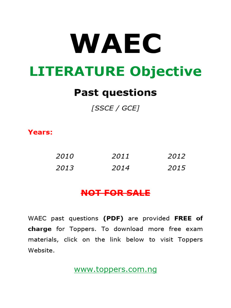 WAEC Literature Past Questions PDF | PDF | Poetry | The Tempest