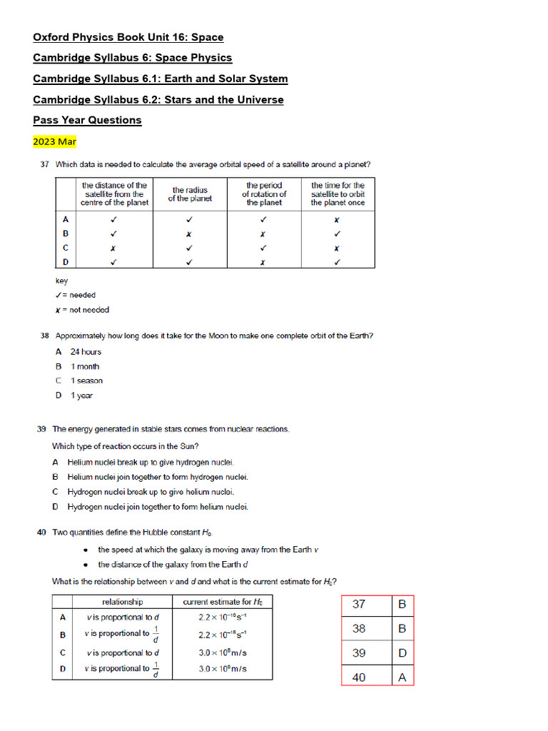 Physics Unit 16 - PYQ - Answer | PDF