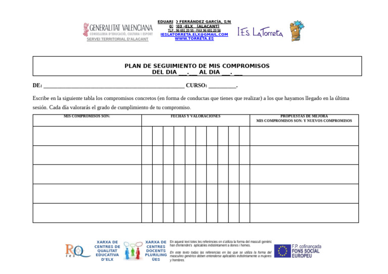 Plan Seguimiento Mis Compromisos | PDF