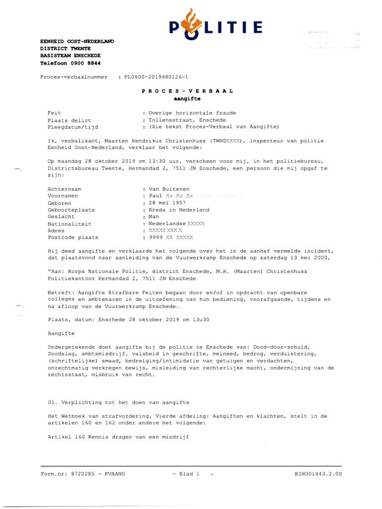 20191028_Pv_aangifte_PvB_getekend | PDF