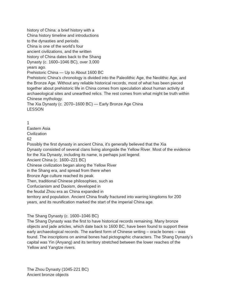 history of China | PDF | Mongol Empire | Qing Dynasty