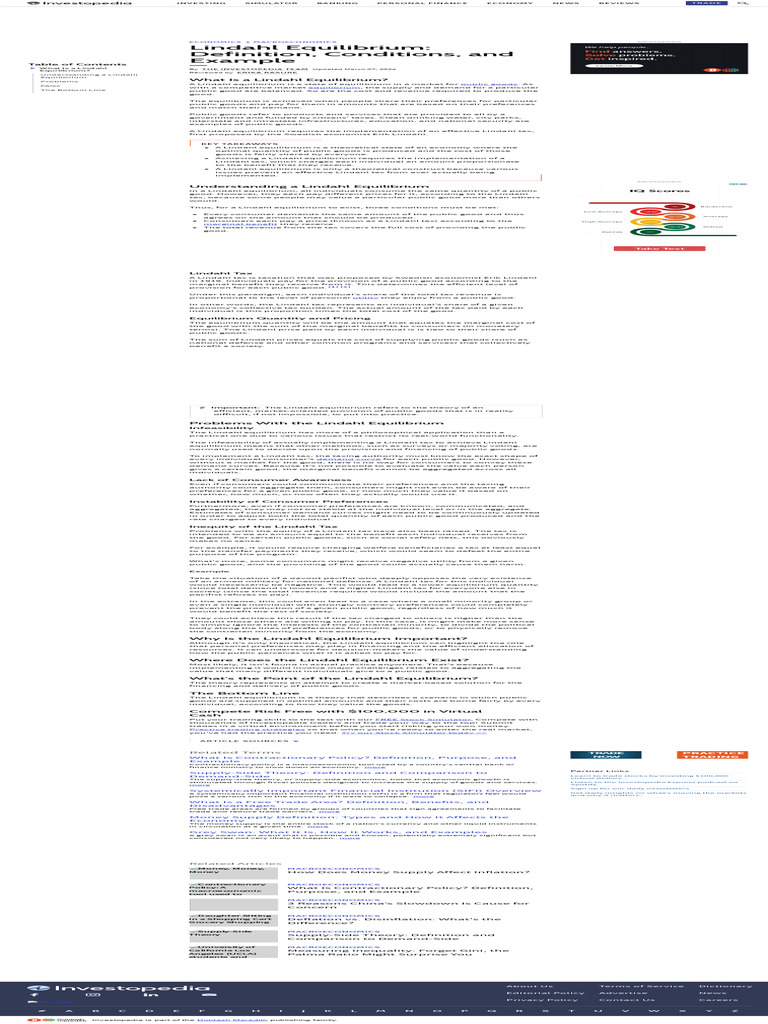 Lindahl Equilibrium_ Definition, Conditions, and Example | PDF | Taxes ...