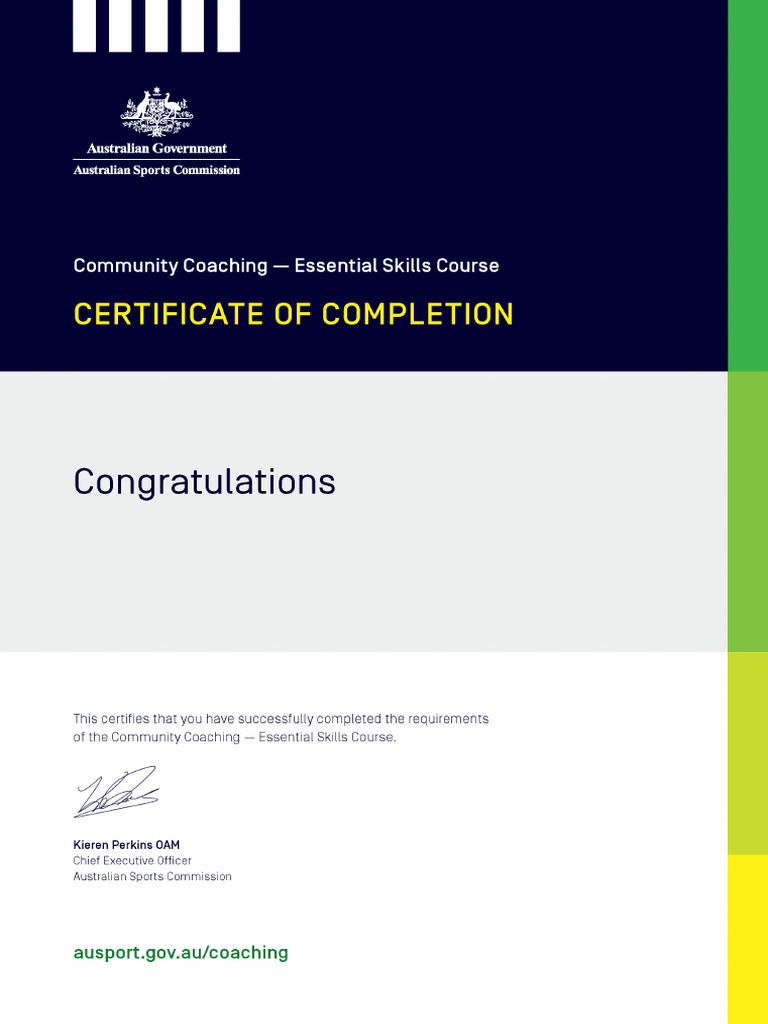 Community Coaching Essential Skills Course Certificate | PDF