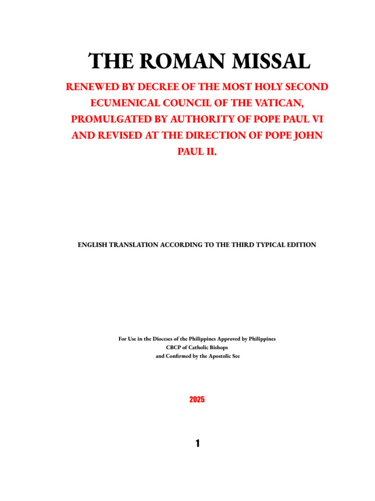 THE ROMAN MISSAL (1) | PDF | Lord's Prayer | God The Father