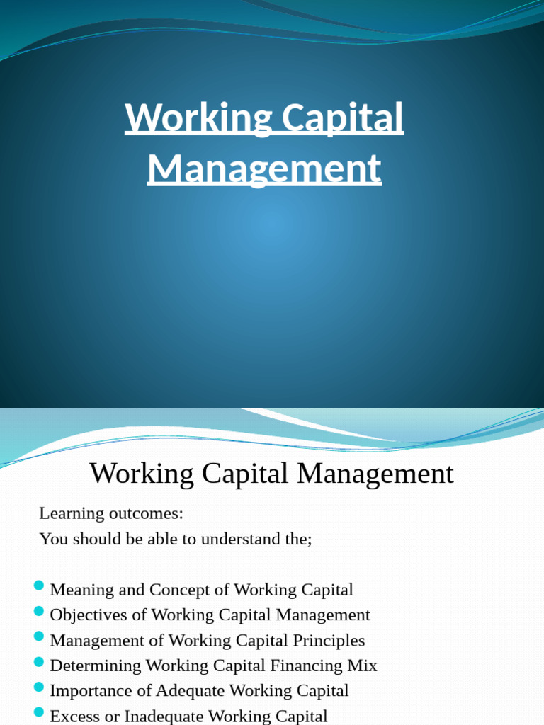 Working Capital Management | PDF | Financial Capital | Working Capital