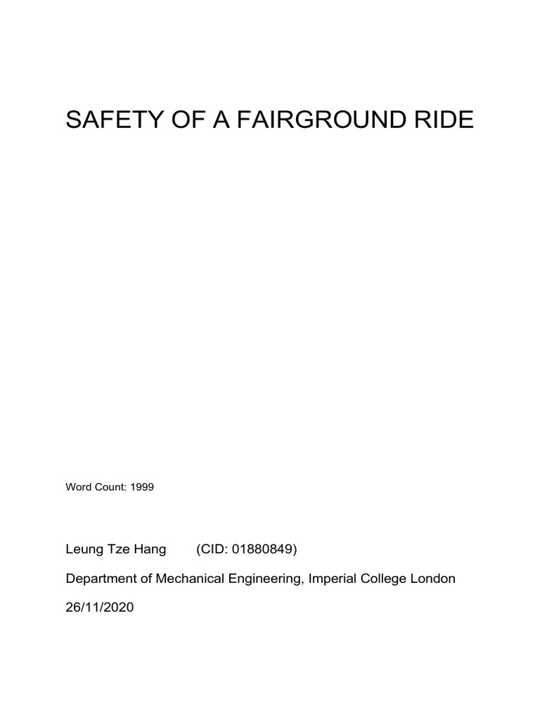 Fairground Lab Report - Leung Tze Hang | PDF | Strength Of Materials | Deformation (Engineering)