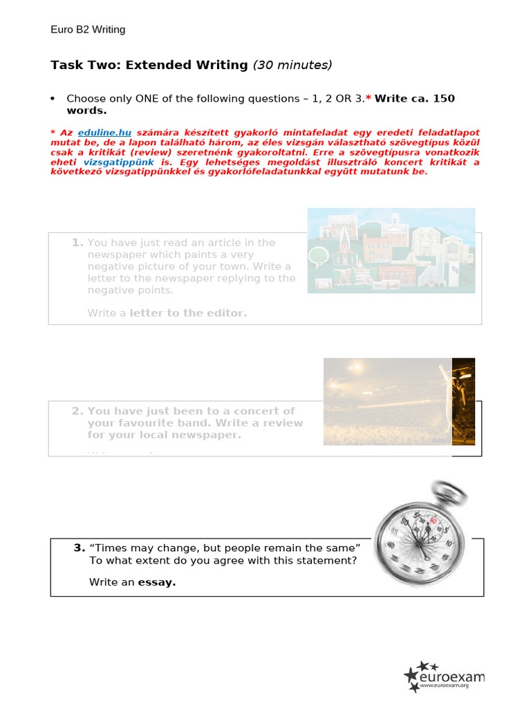 EDULINEEuro_B2_iras_2 feladat_kritika | PDF