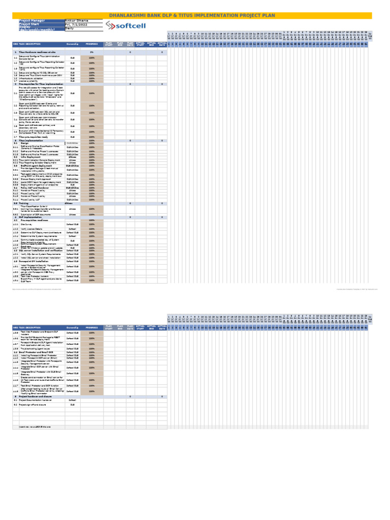 Softcell DLB Titus DLP Project Plan | PDF | Server (Computing ...