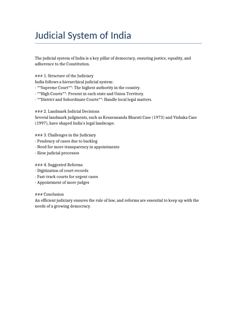 Overview of India's Judicial System | PDF