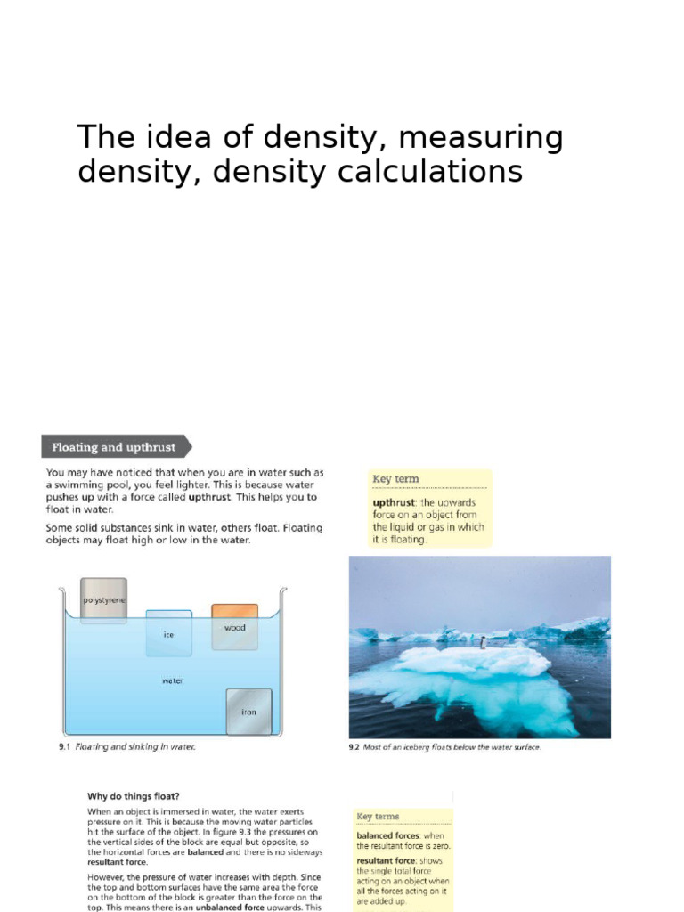 Density and Pressure Calculations Guide | PDF