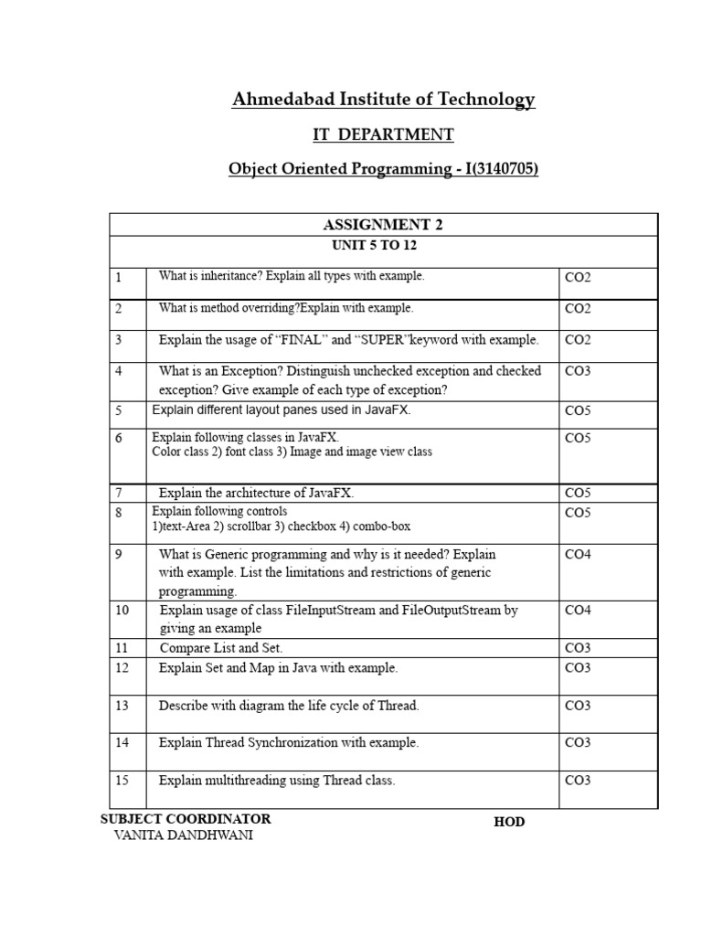OOP Assignment 2 | PDF