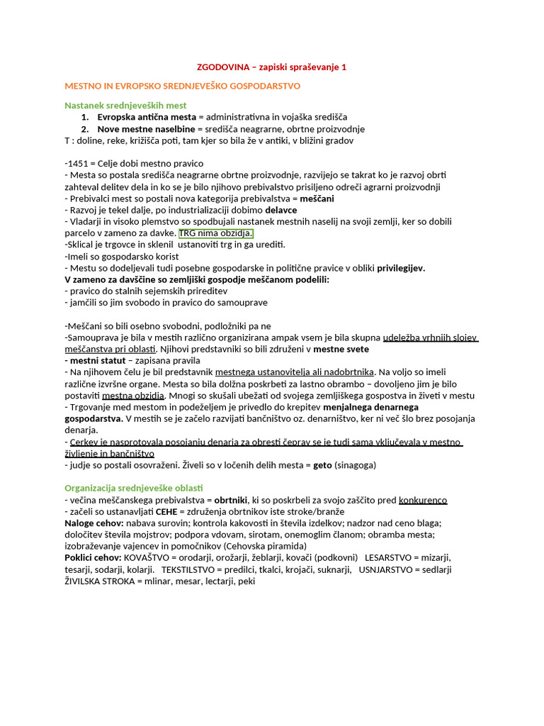 Zapiski - Spraševanje 1 | PDF