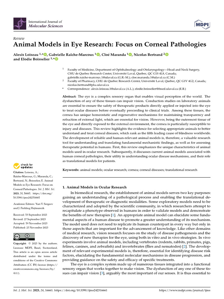 Animal Pathologies | PDF | Cornea | Human Eye