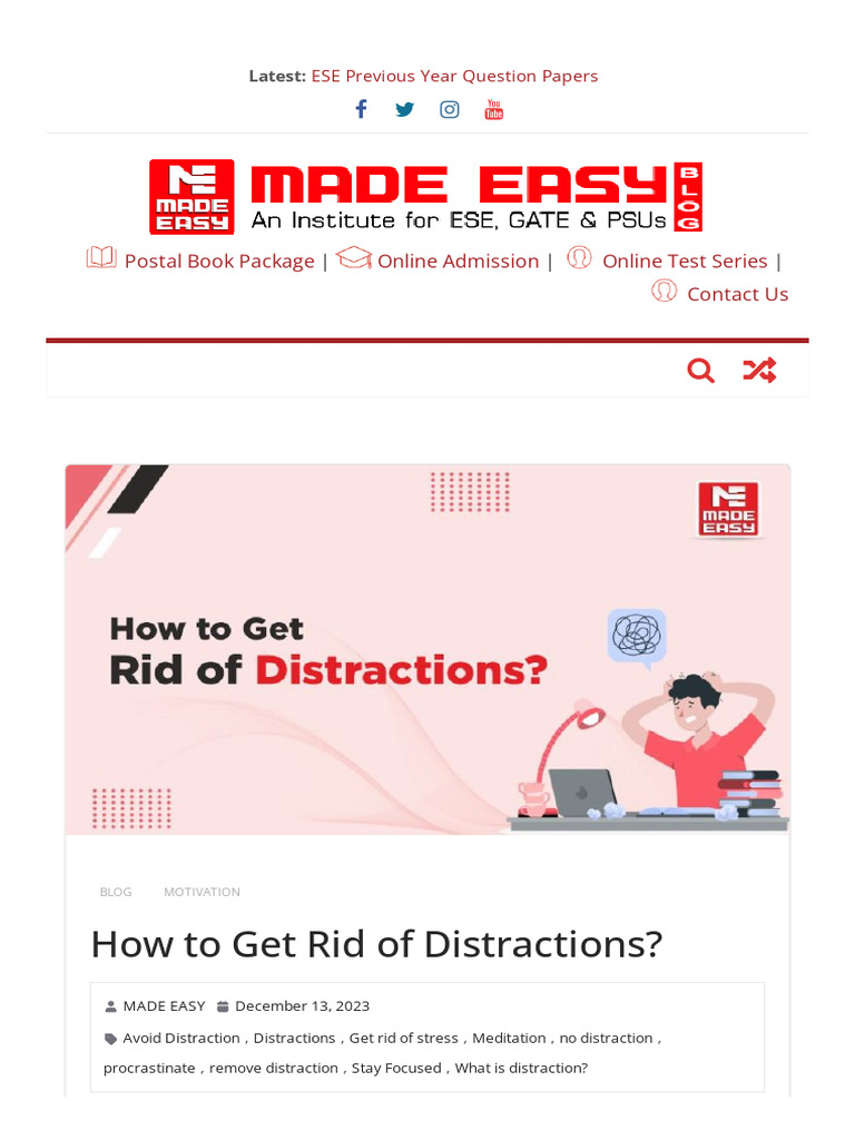 How To Get Rid of Distractions - MADE EASY | PDF | Procrastination ...