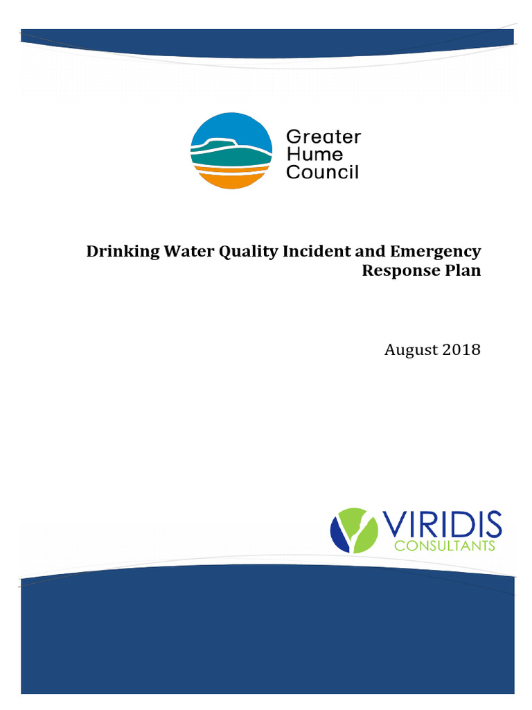 Drinking Water Quality Incident and Emergency Response Plan Aug 18 ...
