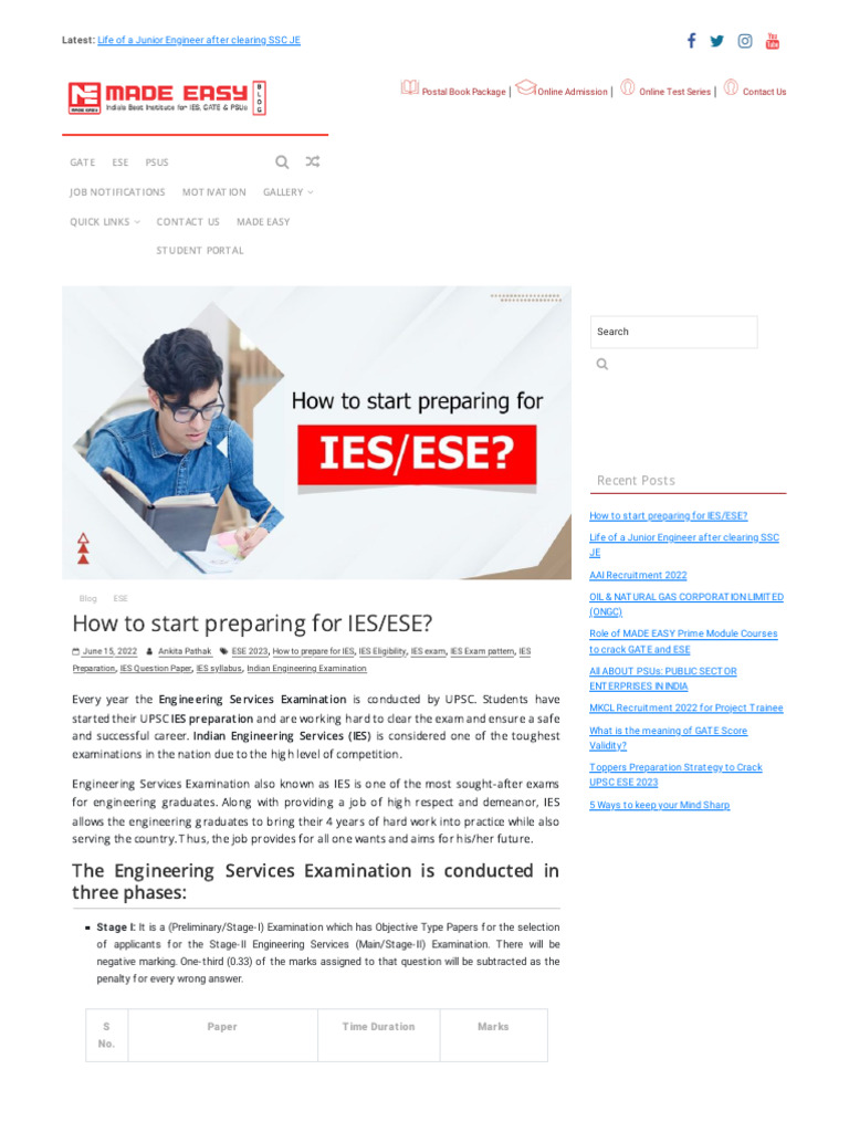 IES/ESE Exam Preparation Guide | PDF