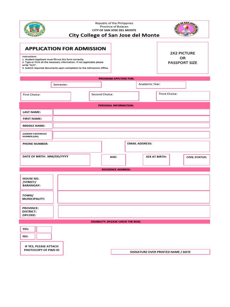 College Admission Application Form | PDF