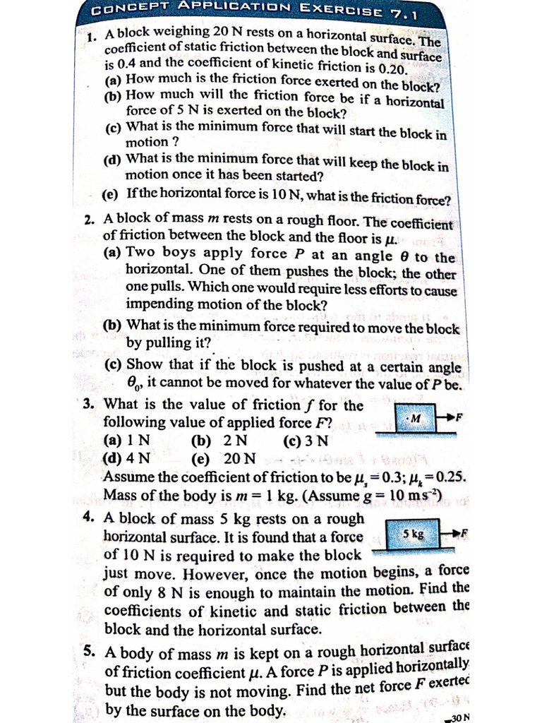 Friction 1st HW | PDF