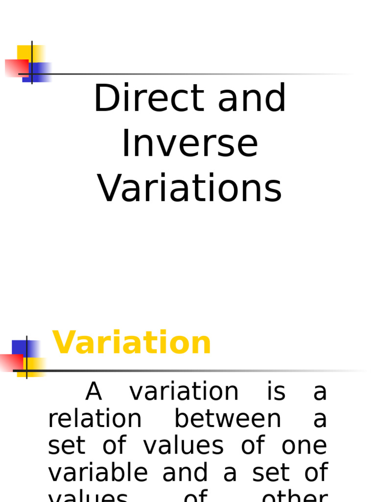 2.2 Gr.9 Direct and Inverse Variation | PDF | Mathematics | Physics