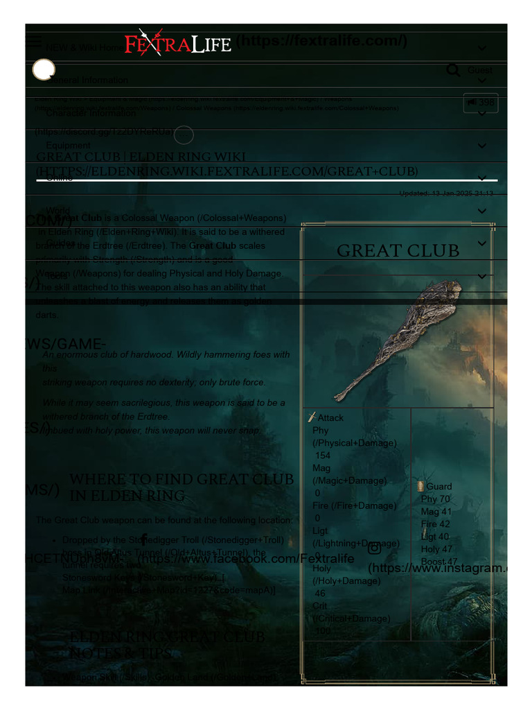 Great Club - Elden Ring Wiki | PDF