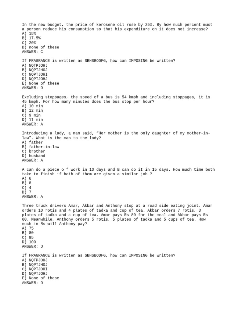 Aptitude practice test Week 1 | PDF