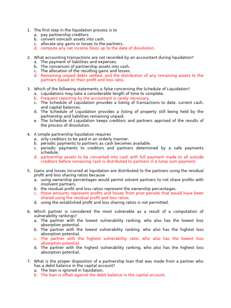 AFAR Partnership Liquidation | PDF | Liquidation | Book Value