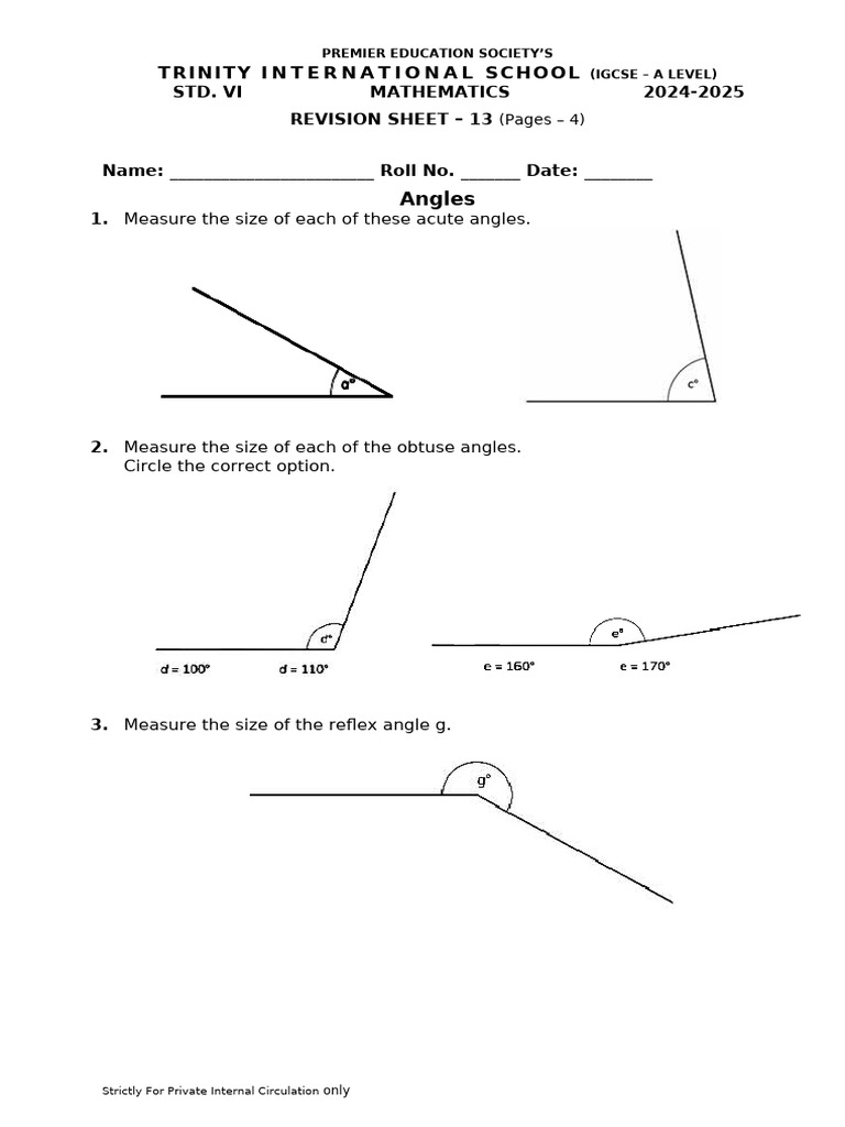 REV SHEET - 13 Angles | PDF