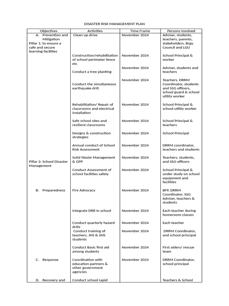 Disaster Risk Management Plan | PDF | Emergency Management | Public Safety