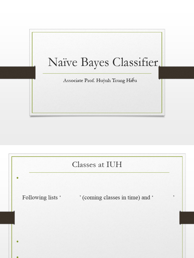 Lecturer3 - Naive Bayes Classifier | PDF | Statistical Classification | Applied Mathematics