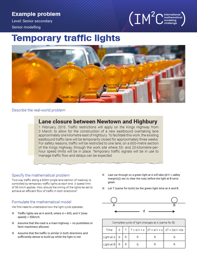 Traffic Light Timing for Roadwork Delays | PDF | Traffic | Traffic Light