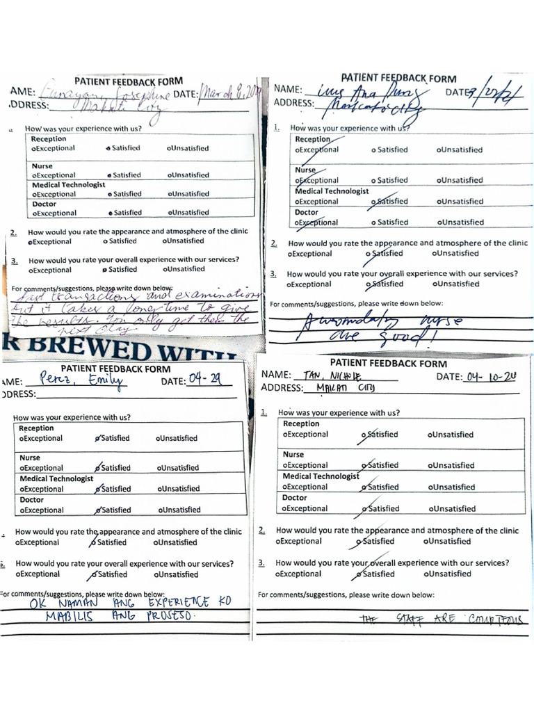 Patient Feedback Forms | PDF