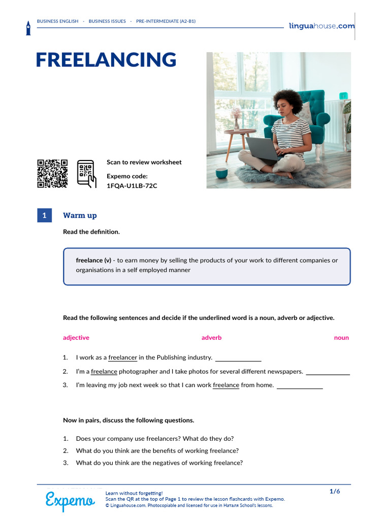 Freelancing British English Student A2 B1 | PDF | Adverb | Linguistics