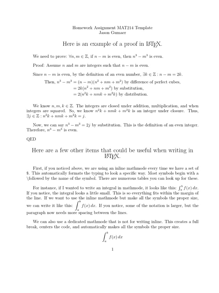 Homework_Assignment_MAT214_Template | PDF | Mathematical Proof ...