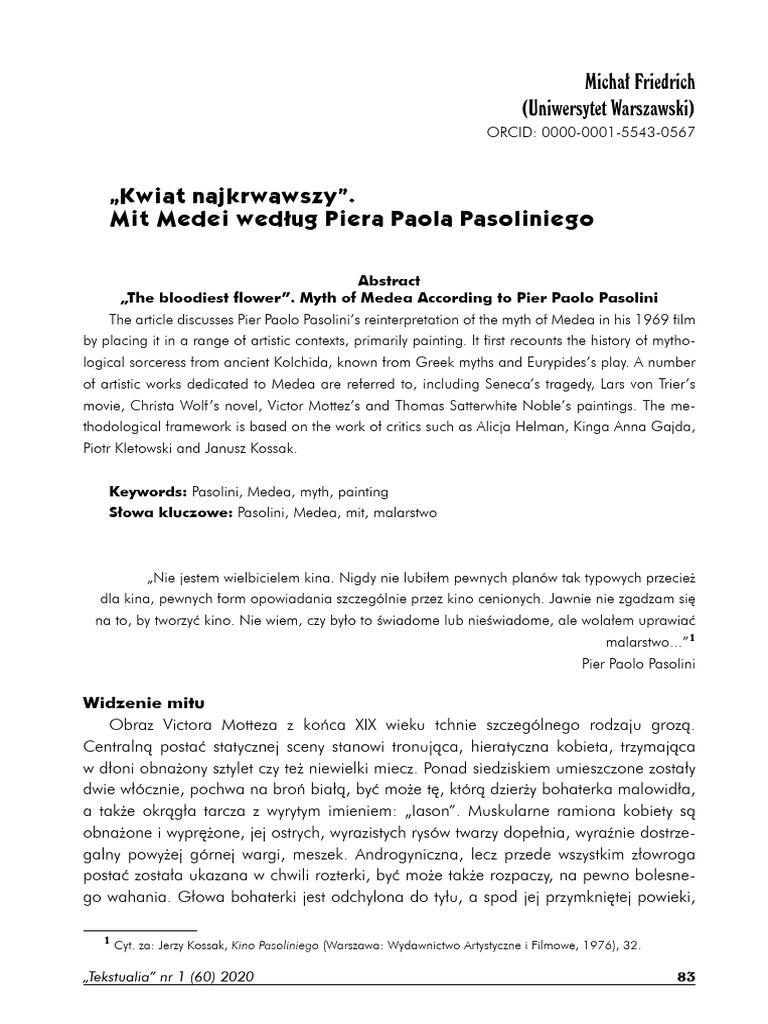 The Bloodiest Flower Myth of Medea Acco | PDF