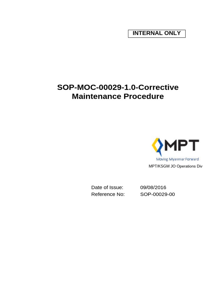 Corrective Maintenance Procedure | PDF